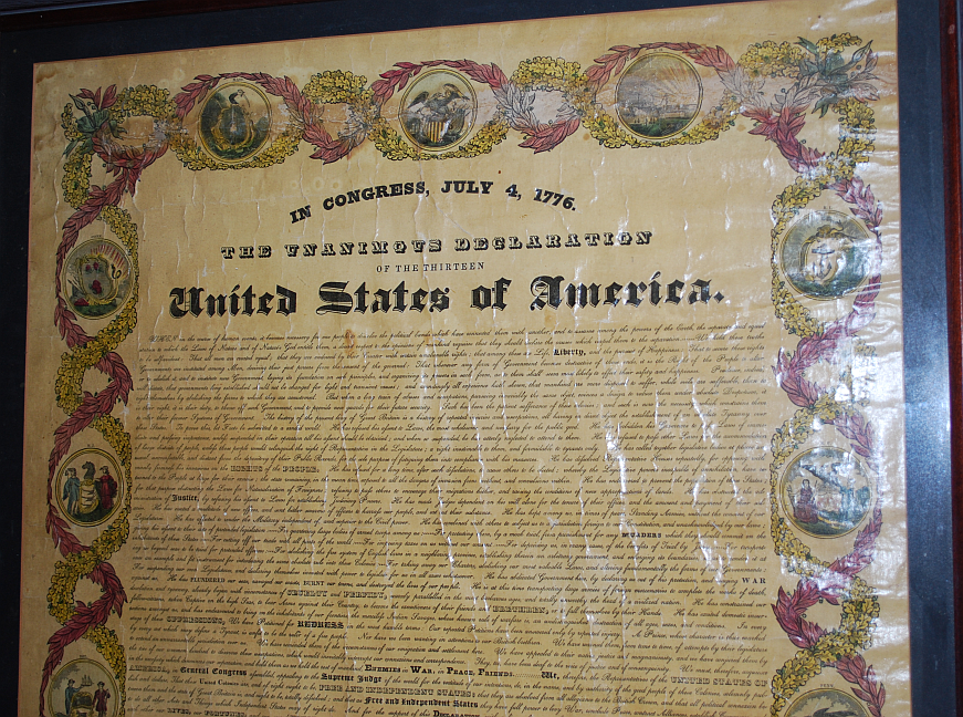 Declaration of Independence Stereotyped Broadside Published By Prentiss ...